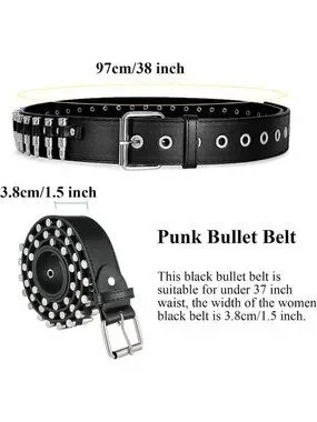 Accessories | Studded Belts Women Stud Punk Rock Woman Girls Black ...